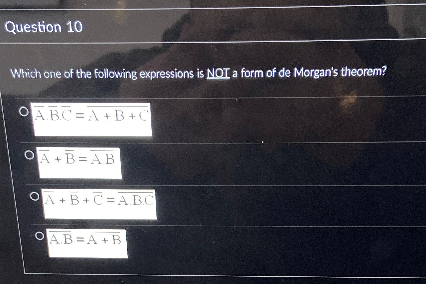 Solved Question 10Which one of the following expressions is | Chegg.com
