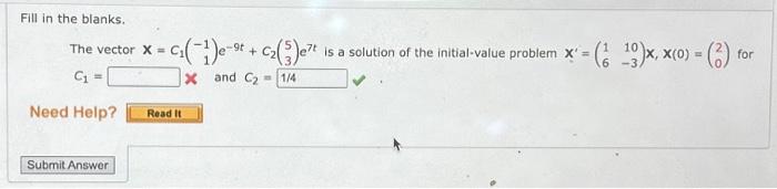 Solved Fill in the blanks. The vector | Chegg.com