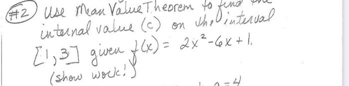 Solved (12) Use Mean VabueTheorem to find internal value (c) | Chegg.com