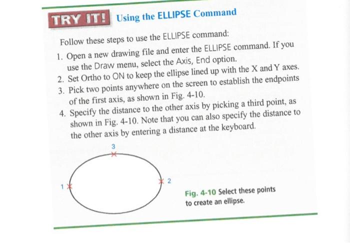Solved Follow these steps to use the ELLIPSE command: 1. | Chegg.com