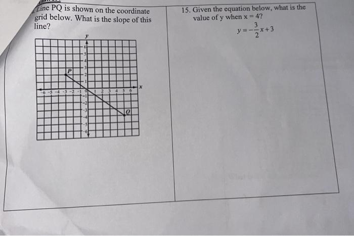 Solved Line PQ is shown on the coordinate grid below. What | Chegg.com