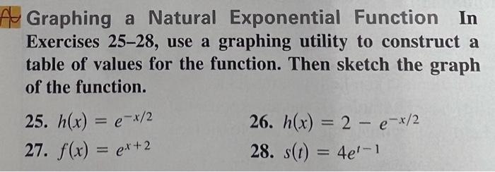 Solved Graphing a Natural Exponential Function In Exercises | Chegg.com