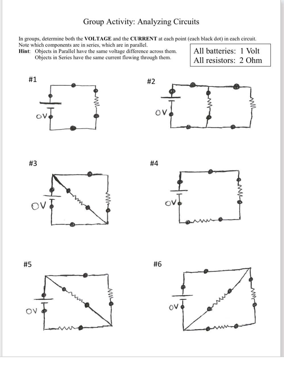 Solved Group Activity: Analyzing CircuitsIn groups, | Chegg.com