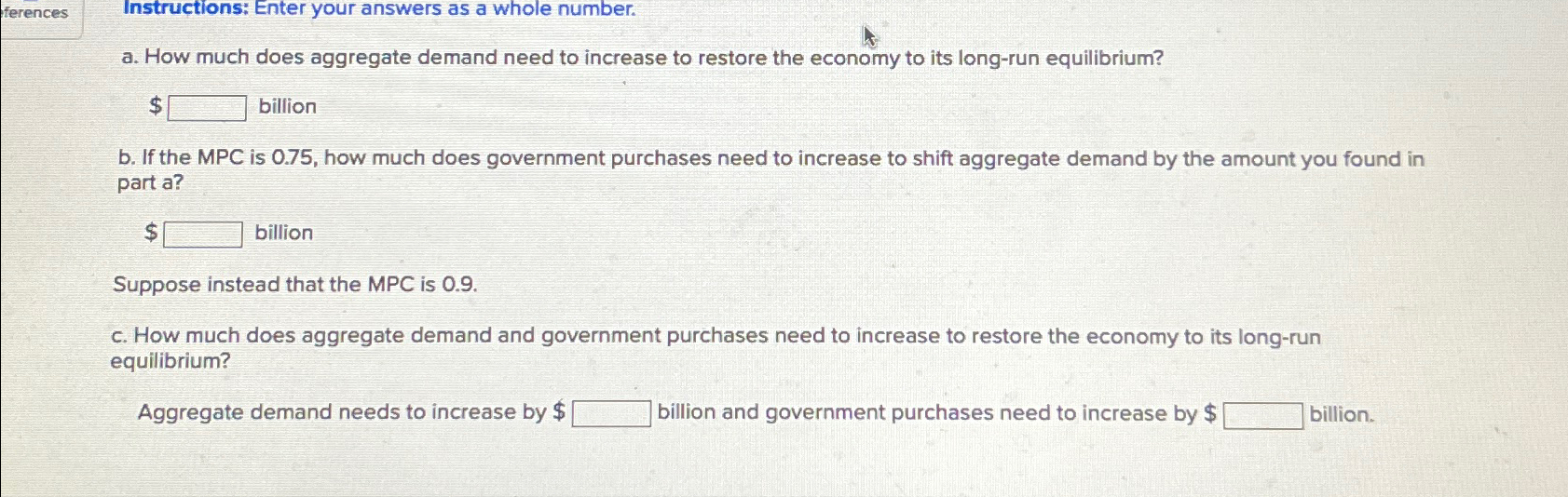 Solved ferencesInstructions: Enter your answers as a whole | Chegg.com