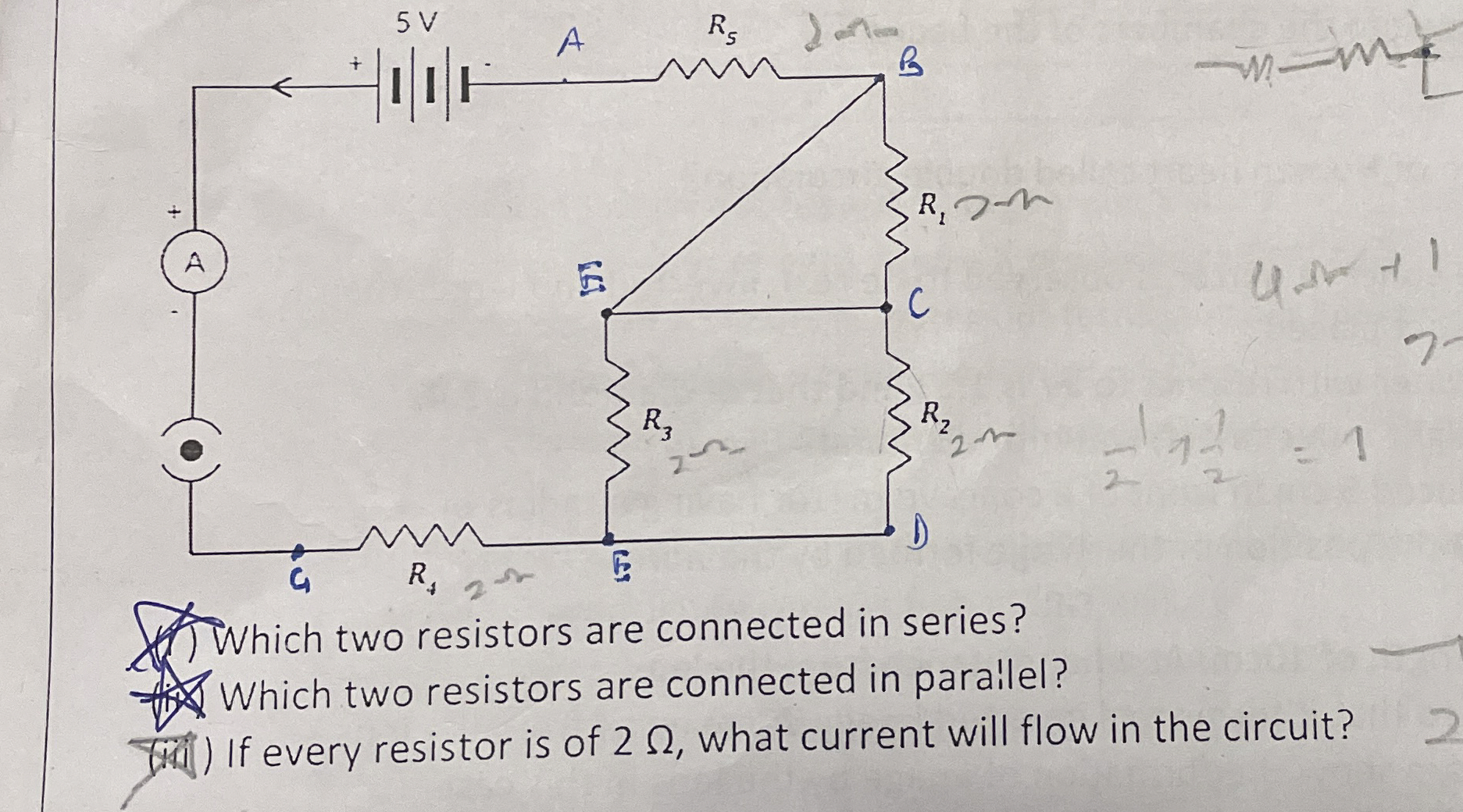 Solved Which two resistors are connected in series?Which two | Chegg.com