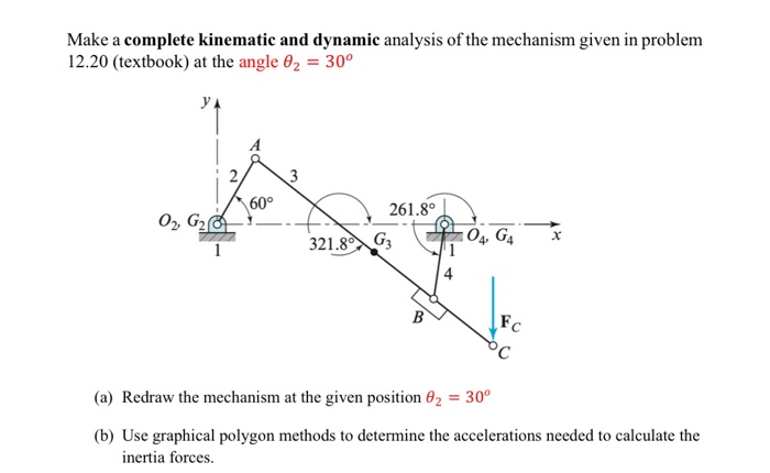 Solved Make a complete kinematic and dynamic analysis of the | Chegg.com