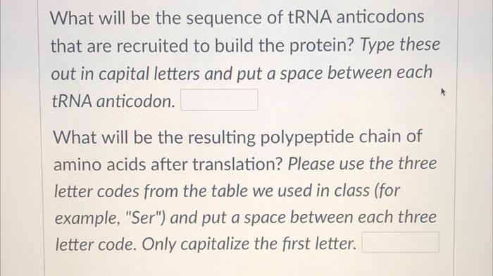 Solved DNA TAC CCC ACC CAC ATT mRNA? tRNA anticodon? Amino | Chegg.com