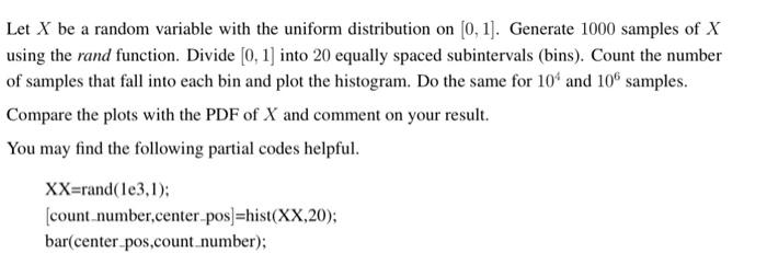 Solved Let X Be A Random Variable With The Uniform 7450