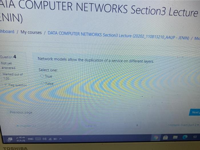 Solved ATA COMPUTER NETWORKS Section3 Lecture ENIN) shboard | Chegg.com