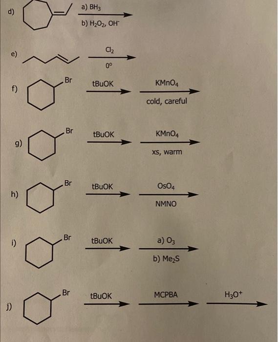 Solved provide all the reasonably possible products of the | Chegg.com