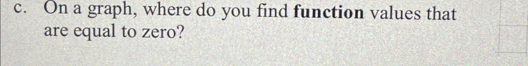 Solved c. ﻿On a graph, where do you find function values | Chegg.com