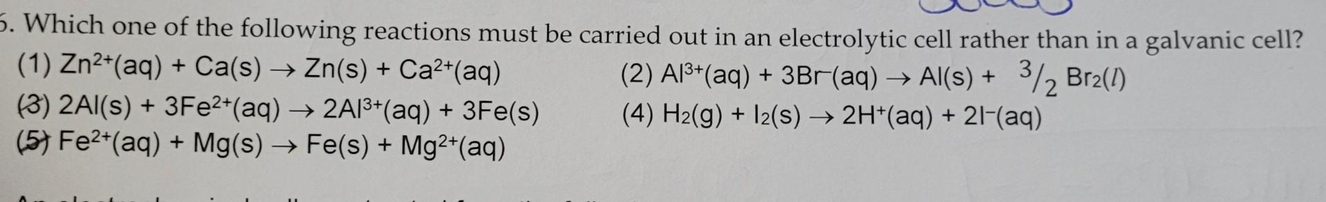 Solved Which one of the following reactions must be carried | Chegg.com