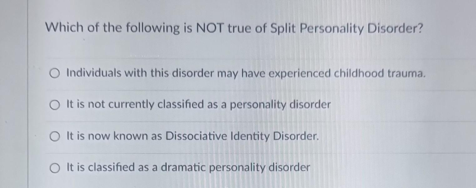 Solved Which of the following is NOT true of Split | Chegg.com