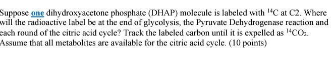 Solved Suppose one dihydroxyacetone phosphate (DHAP) | Chegg.com