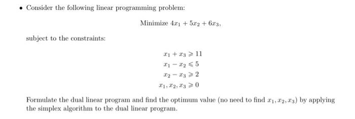 Solved - Consider the following linear programming problem: | Chegg.com