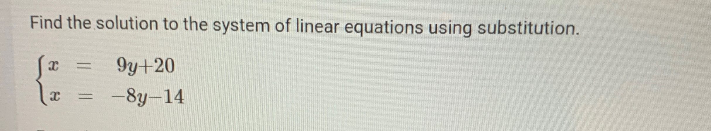 Solved Find the solution to the system of linear equations | Chegg.com