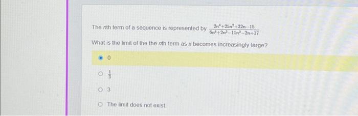 Solved The nth term of a sequence is represented by | Chegg.com