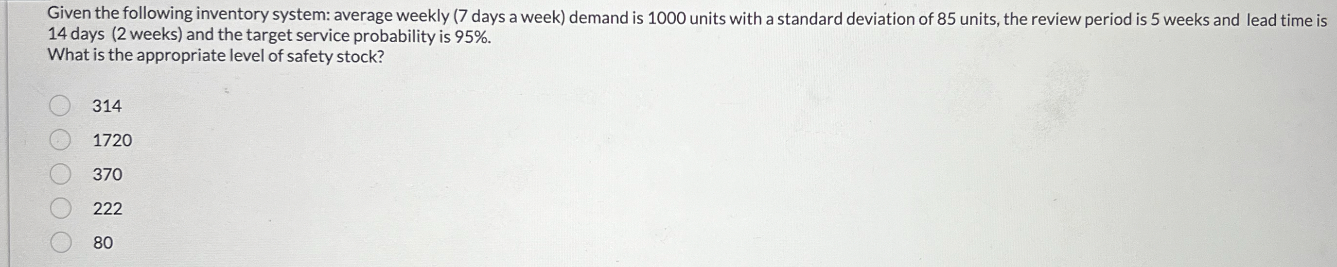 Solved Given the following inventory system: average weekly | Chegg.com