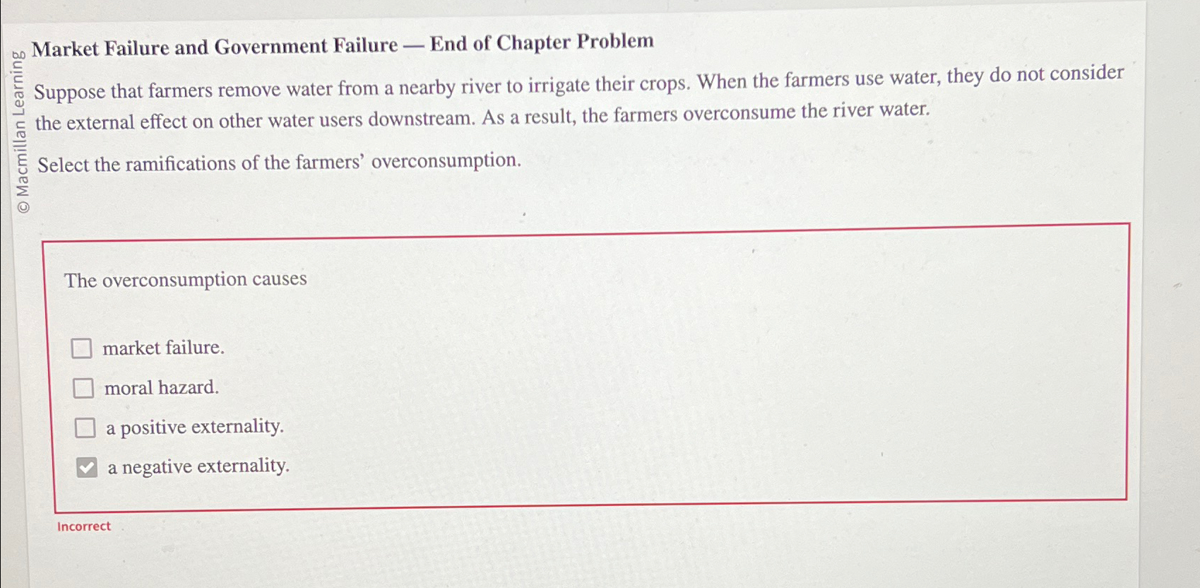 Solved Market Failure and Government Failure — ﻿End of | Chegg.com