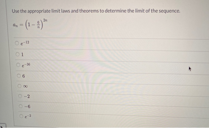 Solved Use the appropriate limit laws and theorems to | Chegg.com