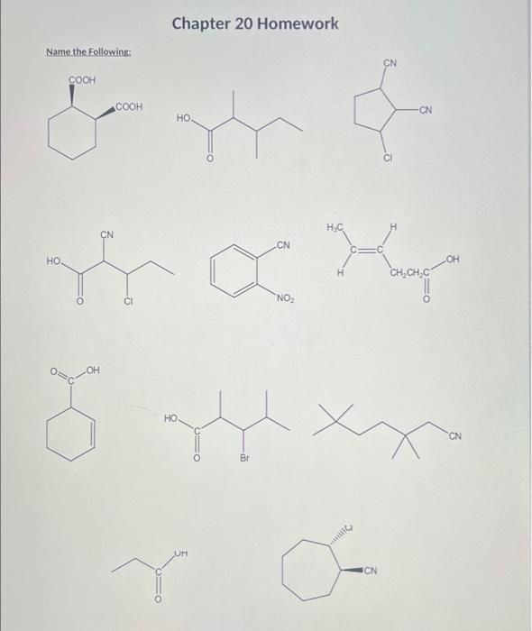 Solved Name the Following: HO. O= COOH LOH CN COOH Chapter | Chegg.com