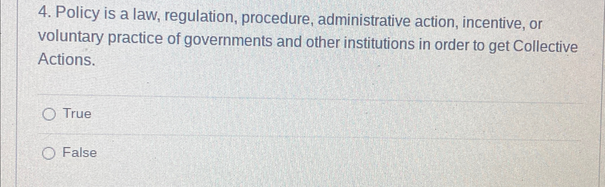 Solved Policy is a law, regulation, procedure, | Chegg.com