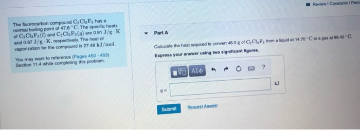 Solved Review Constants i Peric Part A The fluorocarbon | Chegg.com