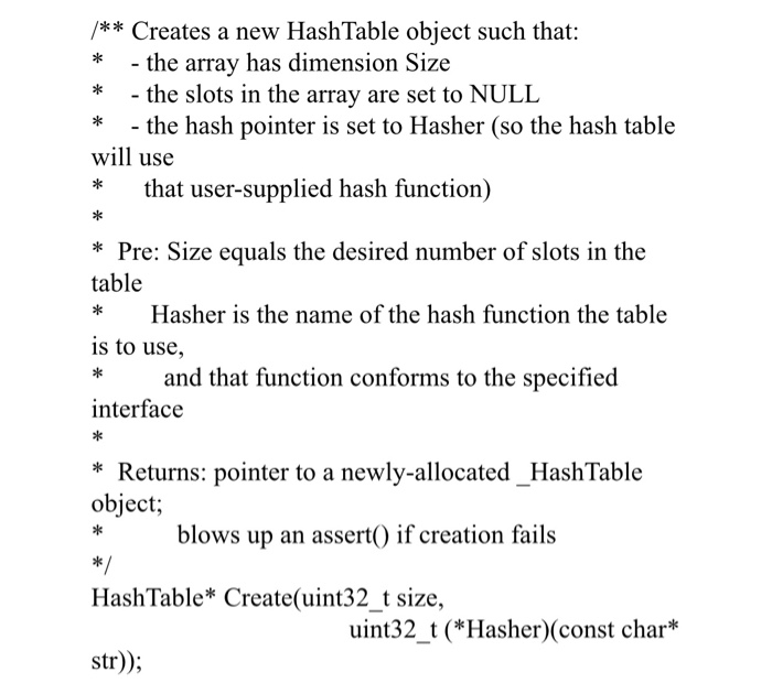 C Help!!!!! The following is a structure of a Hash | Chegg.com