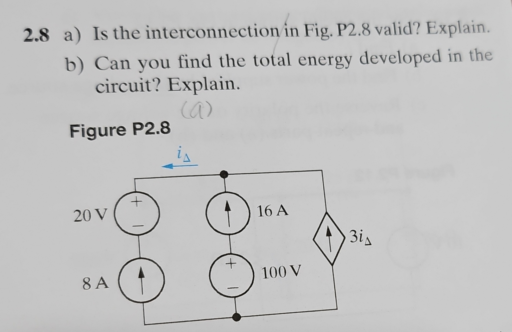 Solved 2.8 ﻿a) ﻿Is the interconnection in Fig. P2.8 ﻿valid? | Chegg.com