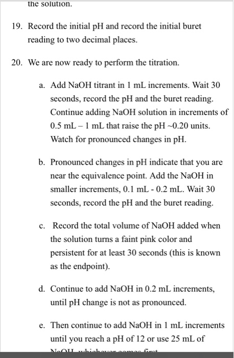 Experiment 7: pH indicators and Acid-base titrations | Chegg.com