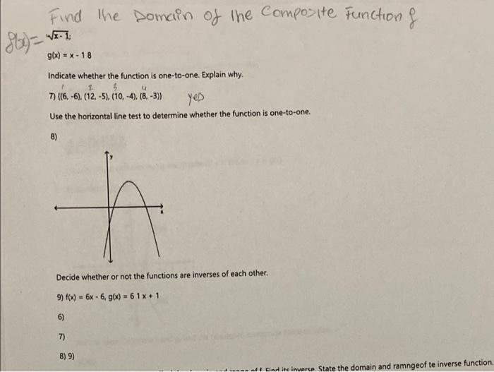 Solved Find The Domain Of The Composite Functions 1869 V7