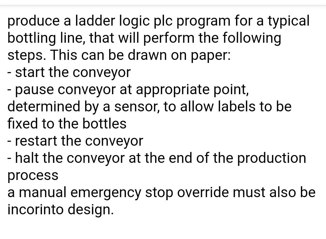 produce a ladder logic plc program for a typical | Chegg.com