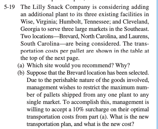 Solved 5-19 ﻿The Lilly Snack Company is considering addingan | Chegg.com