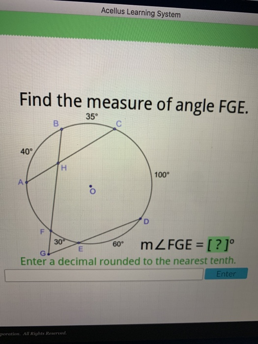 Solved Acellus Learning System Find the measure of angle | Chegg.com