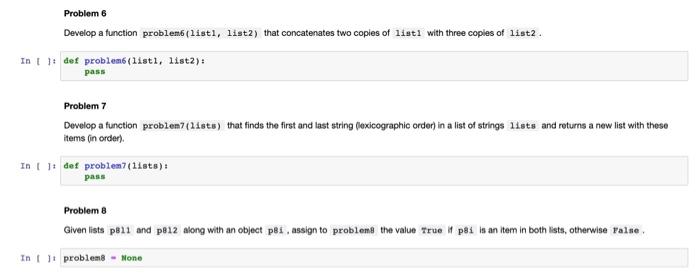 Solved Problem 7 Develop A Function Problem71ists That 