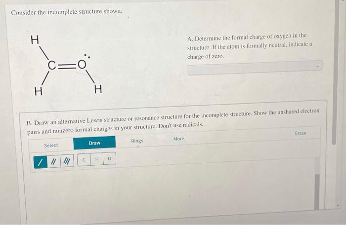 Solved Consider the incomplete structure shown. H A. | Chegg.com