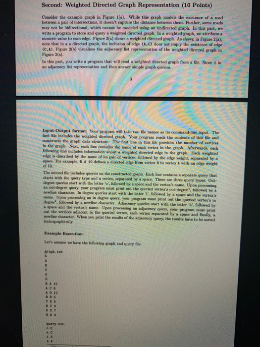 Second: Weighted Directed Graph Representation (10 | Chegg.com