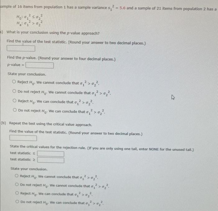 Solved Ha+a42≤a22Ha+a12>a22 (a) whar ia your conclusion | Chegg.com