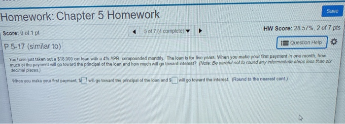 Solved Homework Chapter 5 Homework Save 5 Of 7 4 Complete