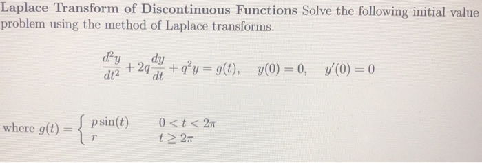 Solved Laplace Transform of Discontinuous Functions Solve | Chegg.com