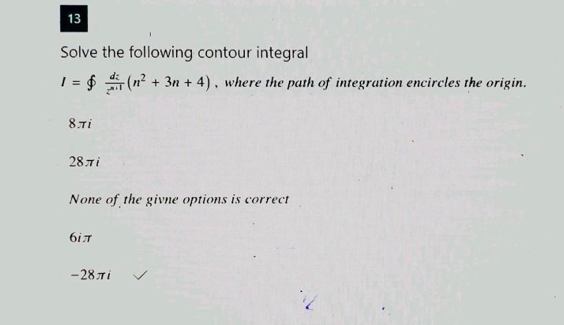 Solved Solve the following contour integral | Chegg.com