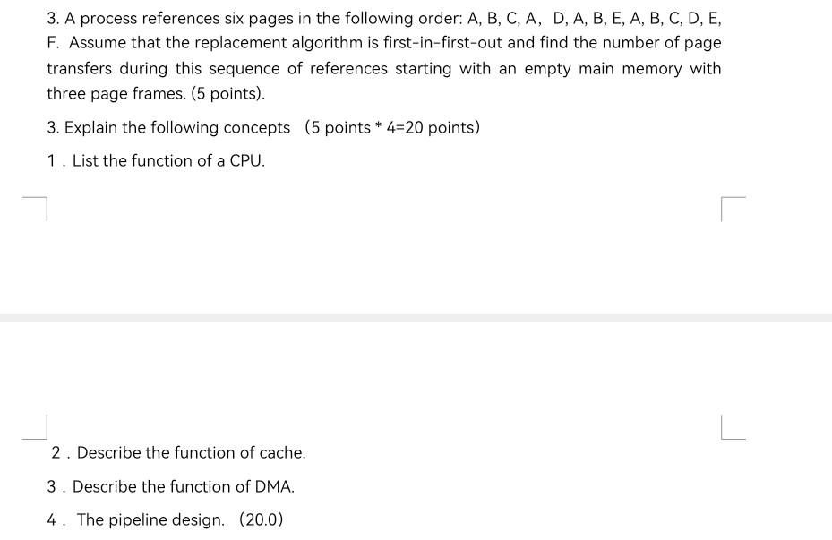 Solved 3. A process references six pages in the following | Chegg.com