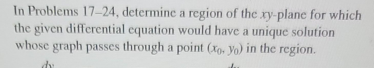 Solved In Problems 17-24, determine a region of the xy-plane | Chegg.com