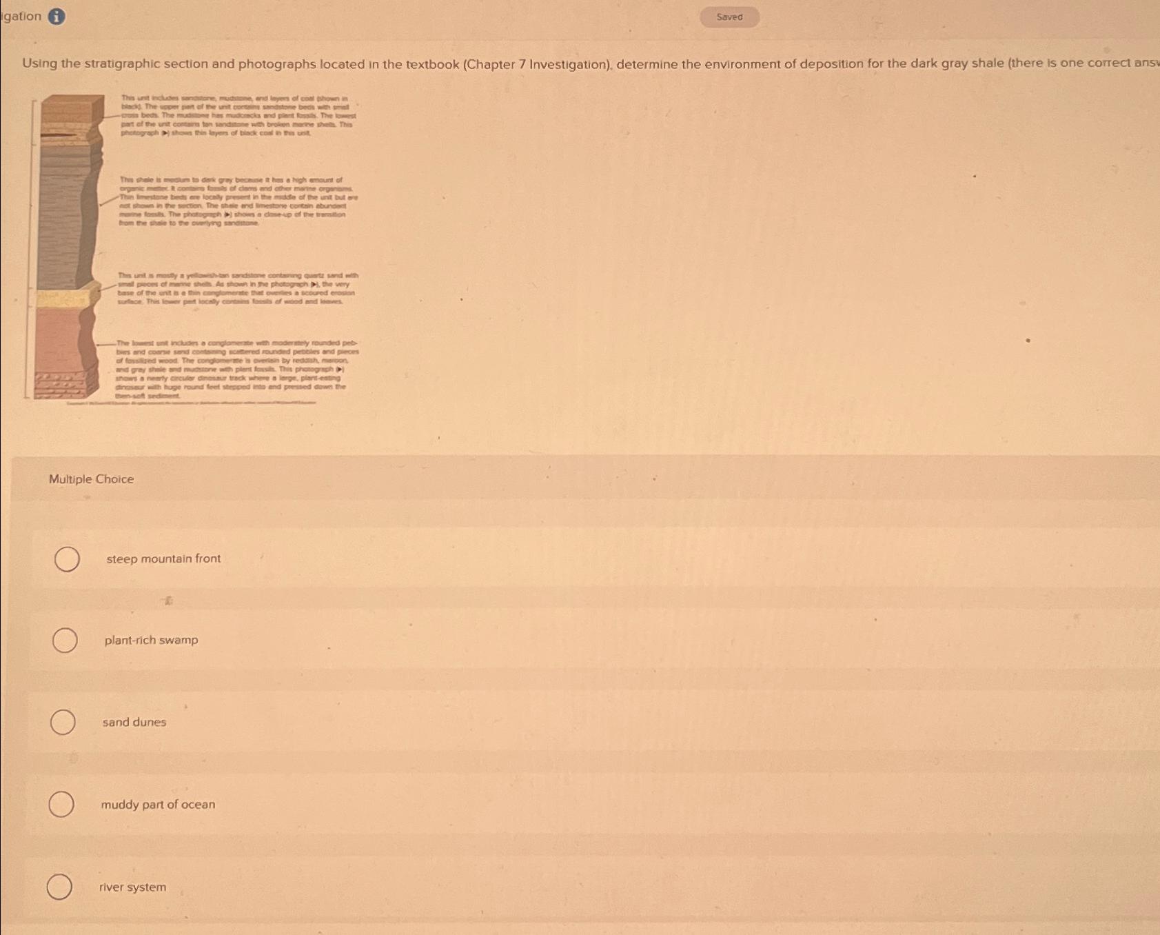 Solved gation (i)Using the stratigraphic section and | Chegg.com
