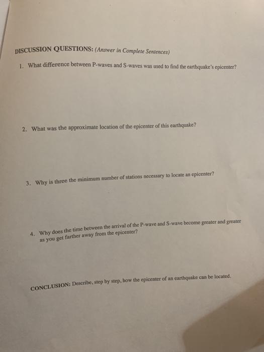 Solved Unit 4 Plate Tectonics And Earths Interior Lab 4 5 