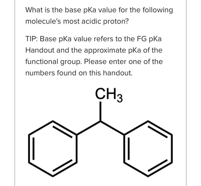 Solved What is the base pKa value for the following | Chegg.com