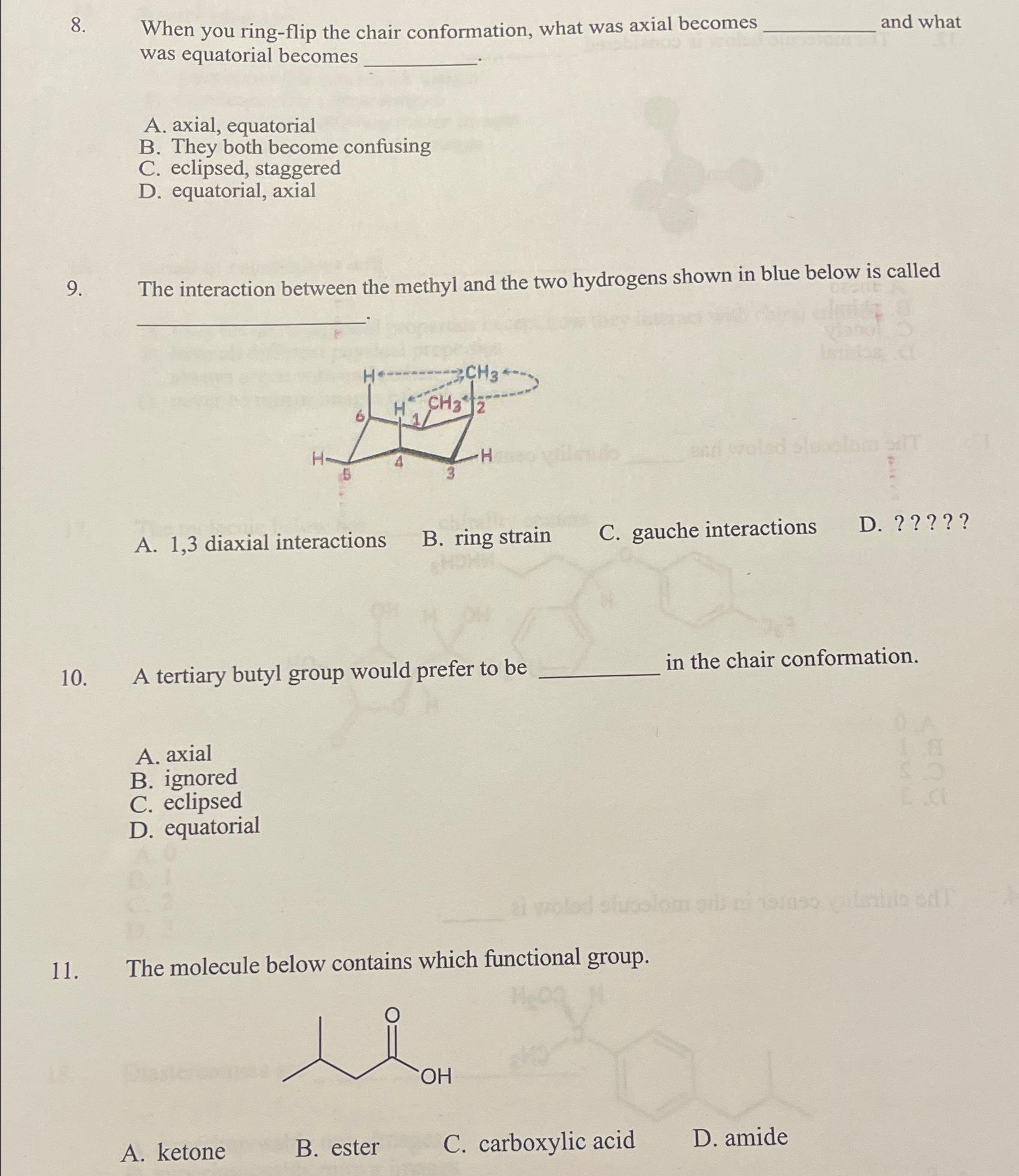 Solved When you ring-flip the chair conformation, what was | Chegg.com