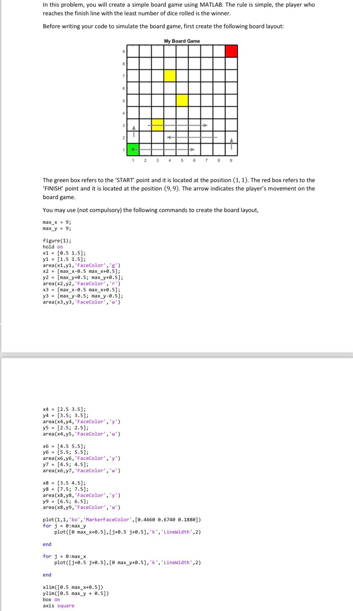 Solved In this problem, you will create a simple board game | Chegg.com
