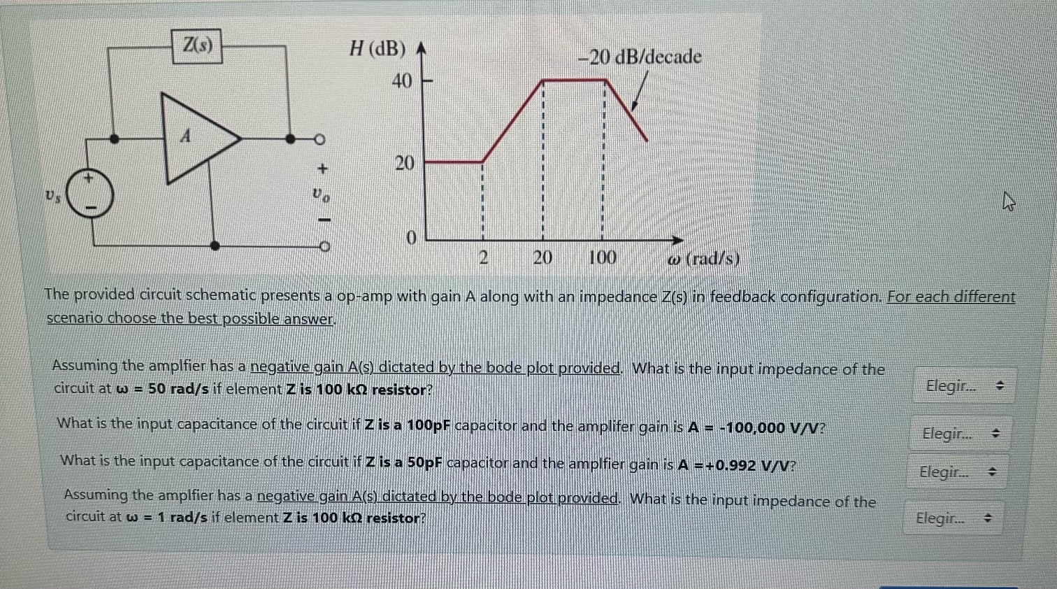 Solved Hs)The provided circuit schematic presents a op-amp | Chegg.com