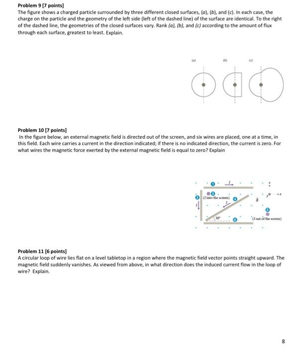 Solved Problem 9 [7 points] The figure shows a charged | Chegg.com